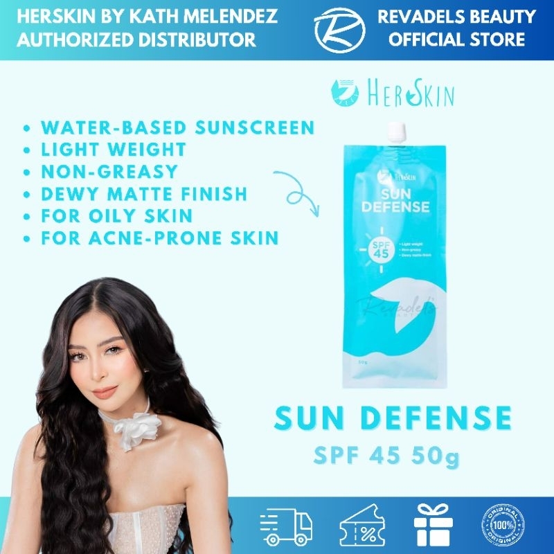 HerSkin Sun Defense SPF45 50g by Kath Melendez (Water Based Sunscreen ...