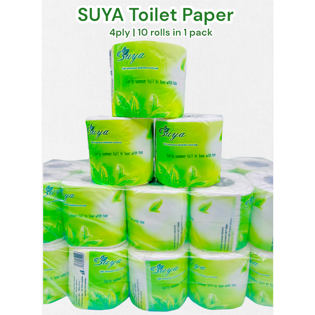 SUYA 10 rolls Green Tea Bathroom Tissue 100% Original 4ply | Shopee ...