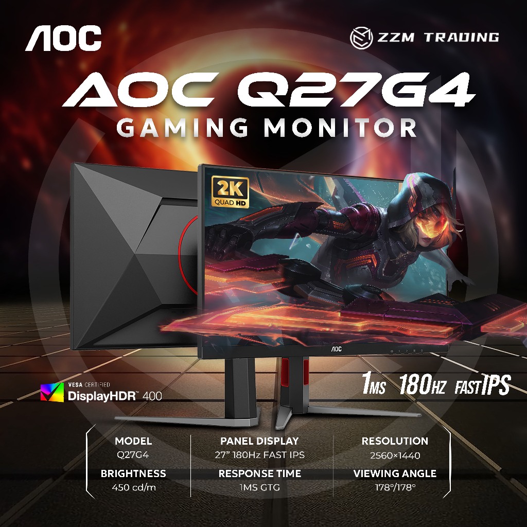 AOC 27G40E/Q27G4/Q27G40E/Q27G41E/Q27G40XMN 27-Inch Monitor 2560x1440 ...