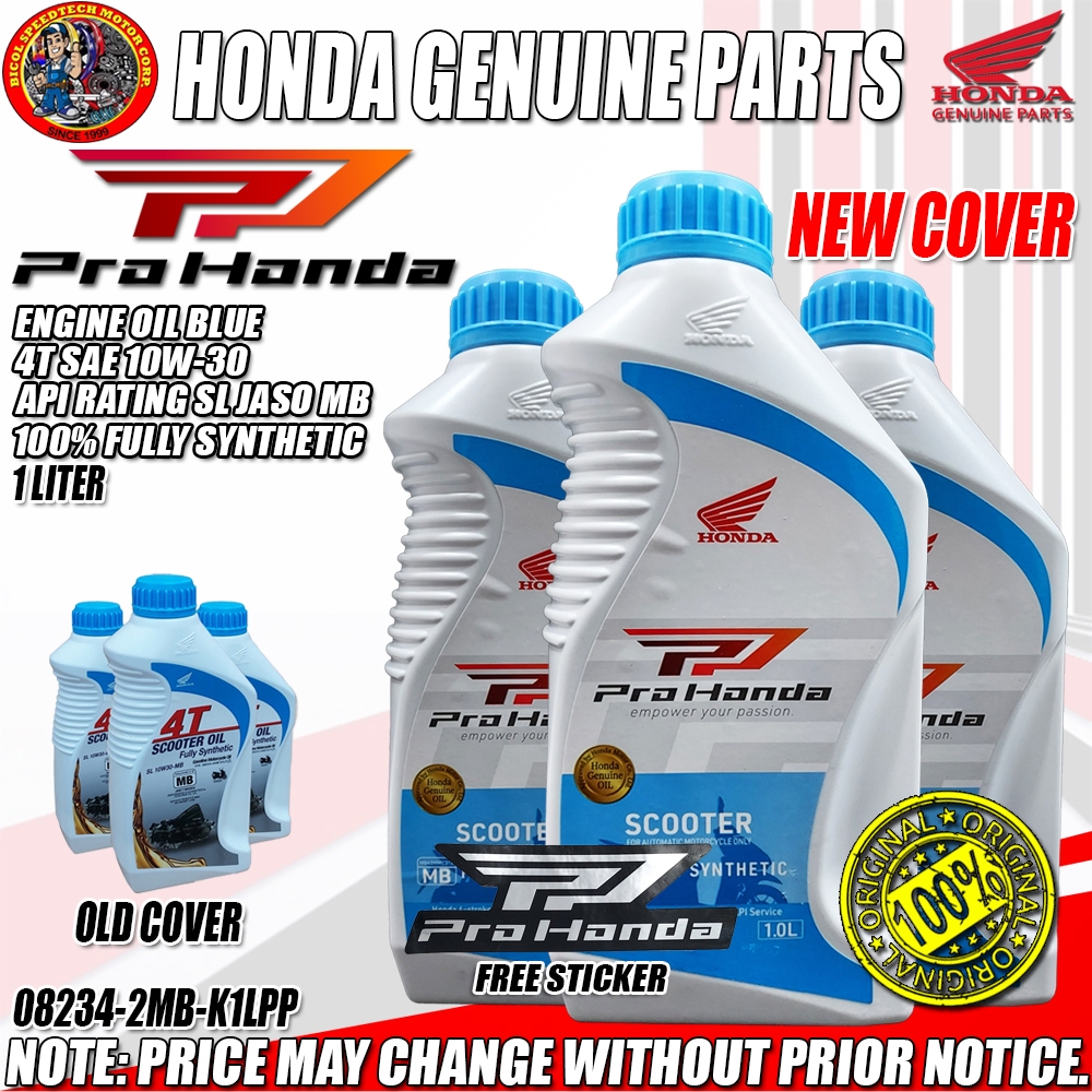 PRO HONDA ENGINE OIL 100% FULLY SYNTHETIC 4T SAE 10W-30 API RATING SL ...