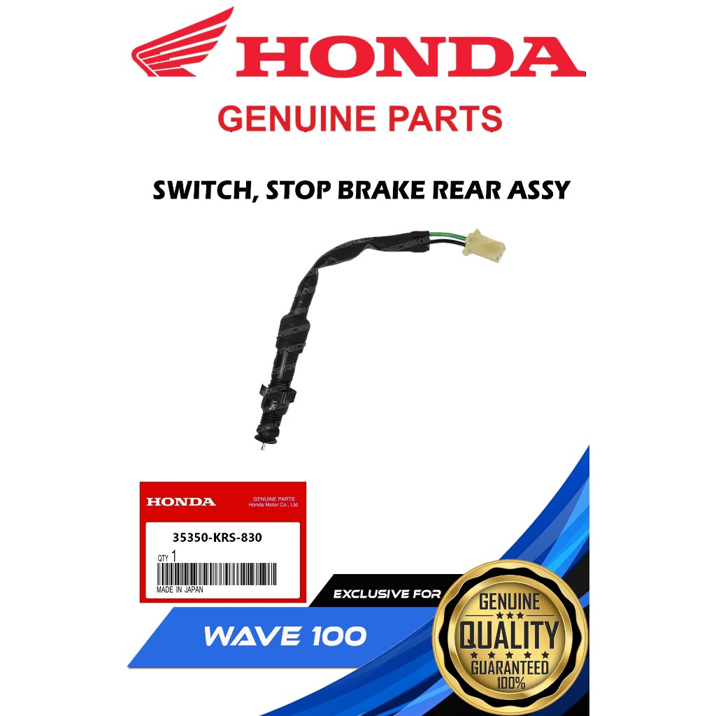 HONDA GENUINE SWITCH, STOP BRAKE REAR ASSY FOR WAVE 100 ( 35350-KRS-830 ...