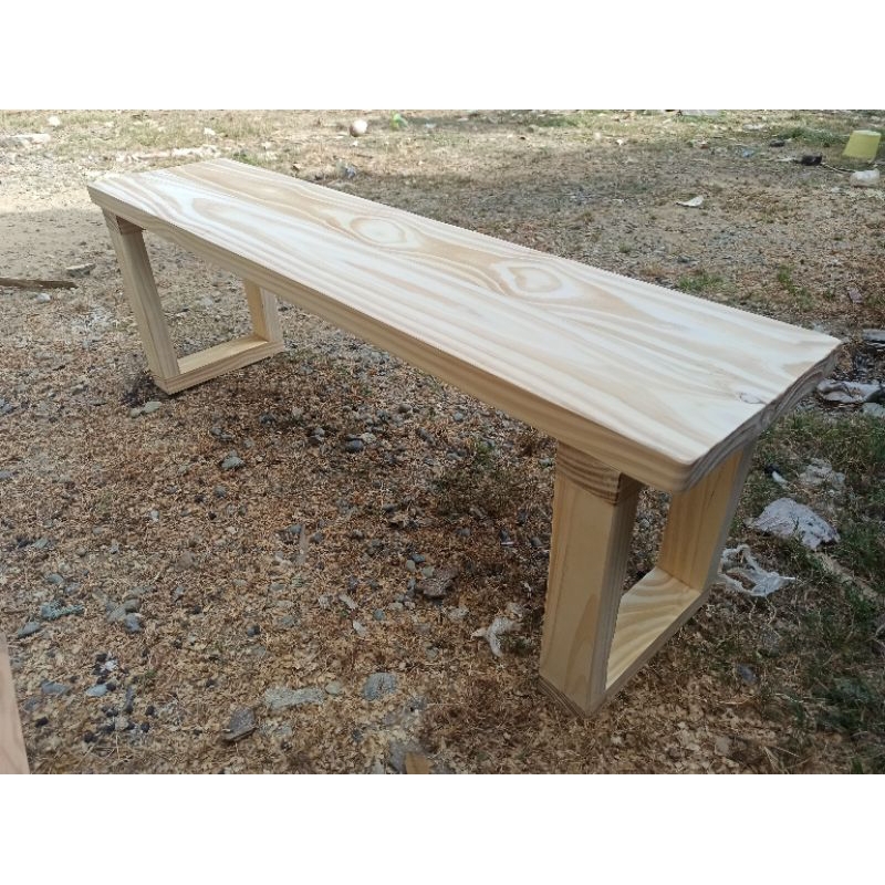 Wooden Long Bench Heavy Thick Nordic Rustic Vintage Modern | Shopee ...