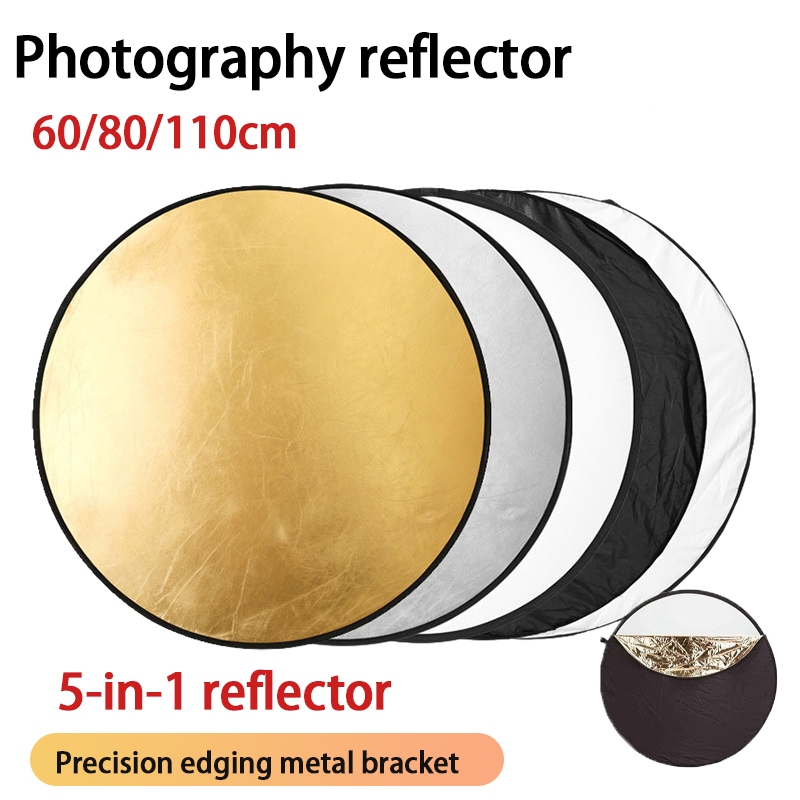 Portable Reflector Disc Photography 5 in 1 60/80/110CM Light Diffuser ...
