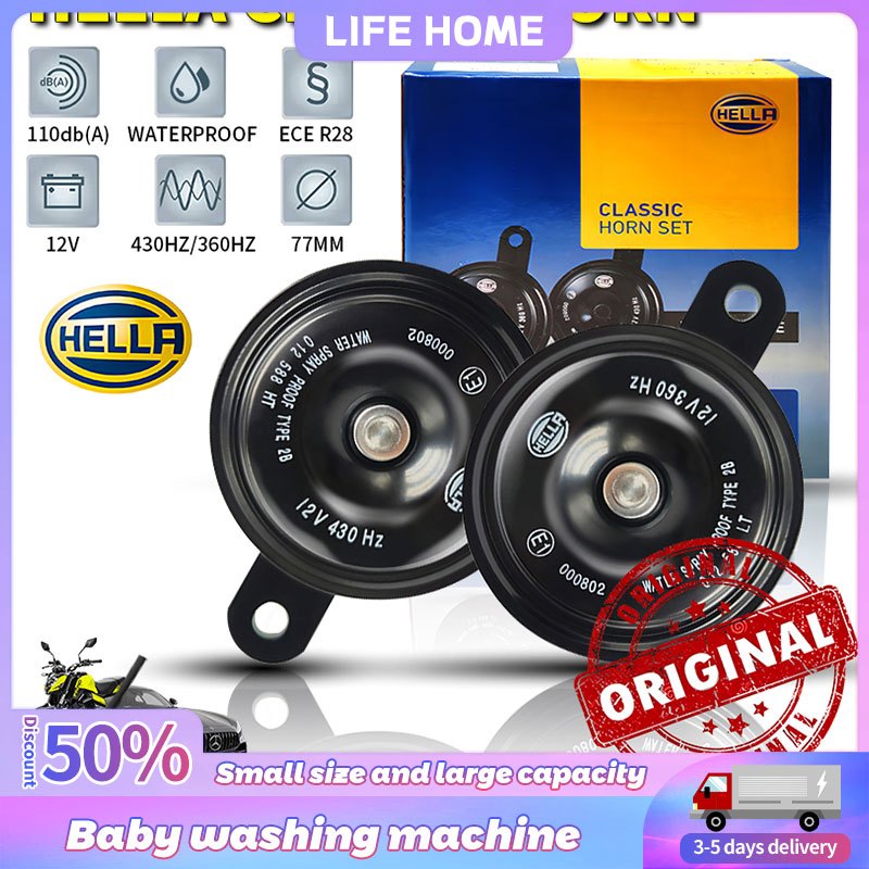 Motorcycle Car HELLA HORN Original Horn Set 360Hz / 430Hz 111dB 12V ...