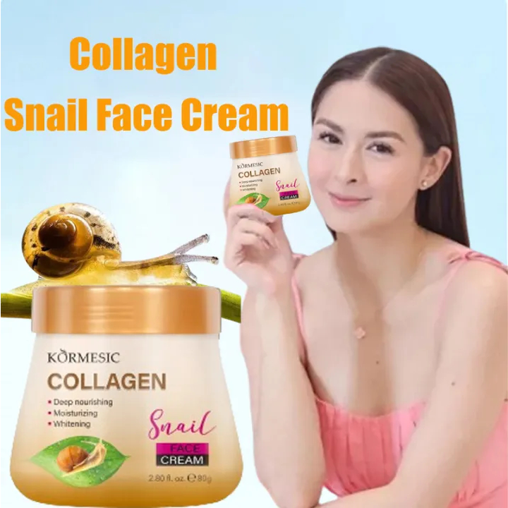 Collagen Face Cream Snail Whitening Cream Anti-Wrinkle Shrink Pores Moisturizing Facial Cream ...