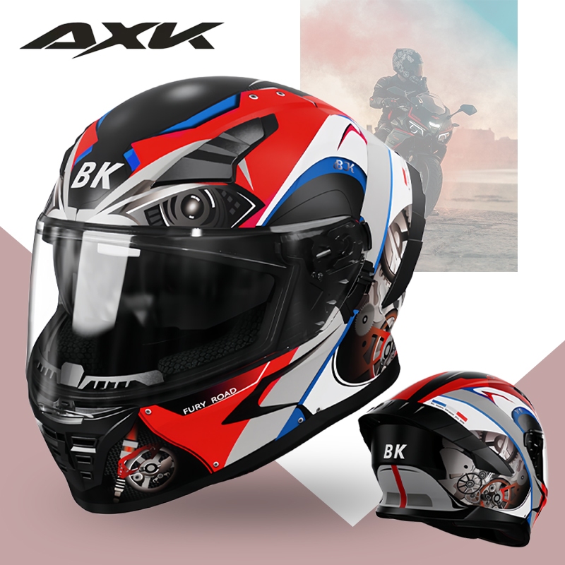 AXK 800 Motorcycle Modular Helmet Unisex Dual Lens Flip Up Racing ...