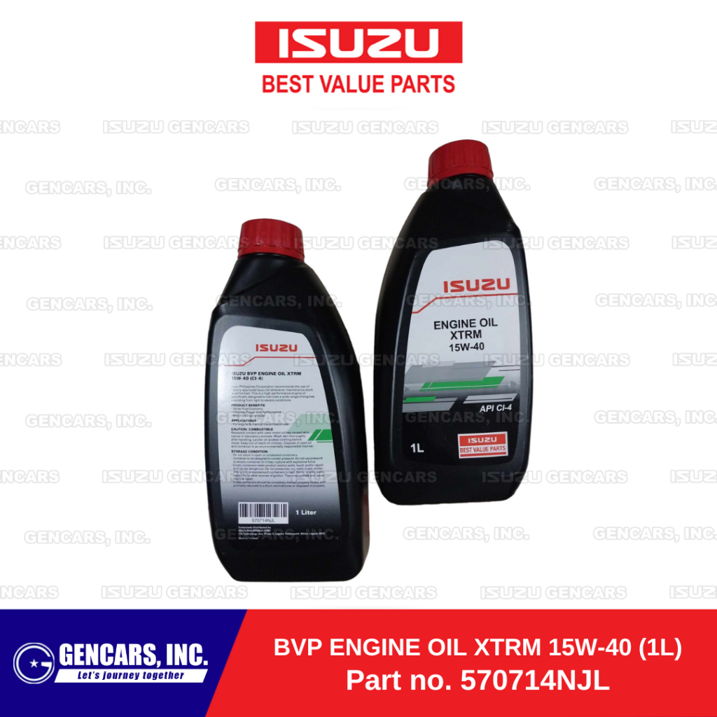 Isuzu XTRM Engine and Motor Oil (1L) (SAE 15W-40) (570714NJL) (BVP ...