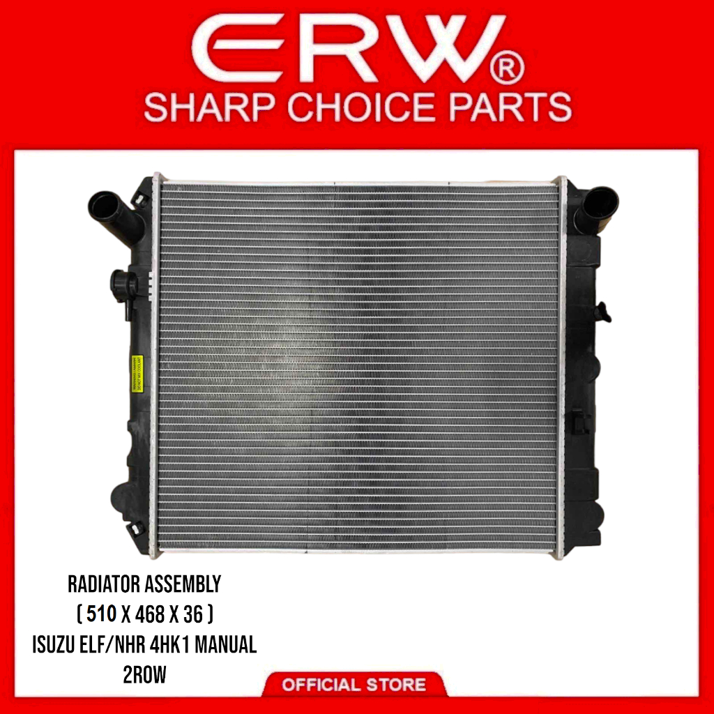 RADIATOR FOR ISUZU ELF / NHR 4HK1 MANUAL 2ROW ( PLASTIC ) ( 510 X 468 X ...
