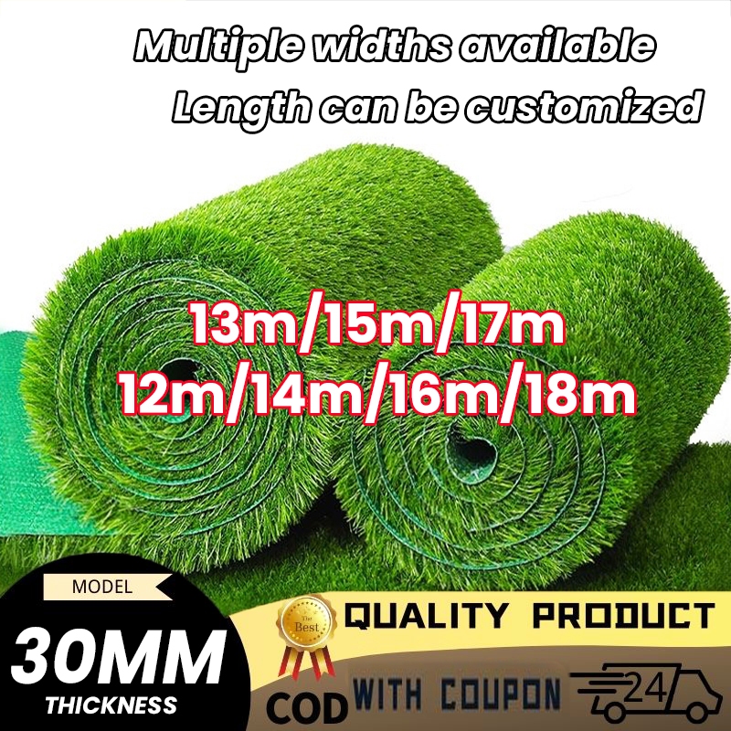1m/2m/2.5m/1.5m/3m/4m Green Artificial Grass Diy Fake Lawn Miniature Garden Ornament Craft 30mm ...