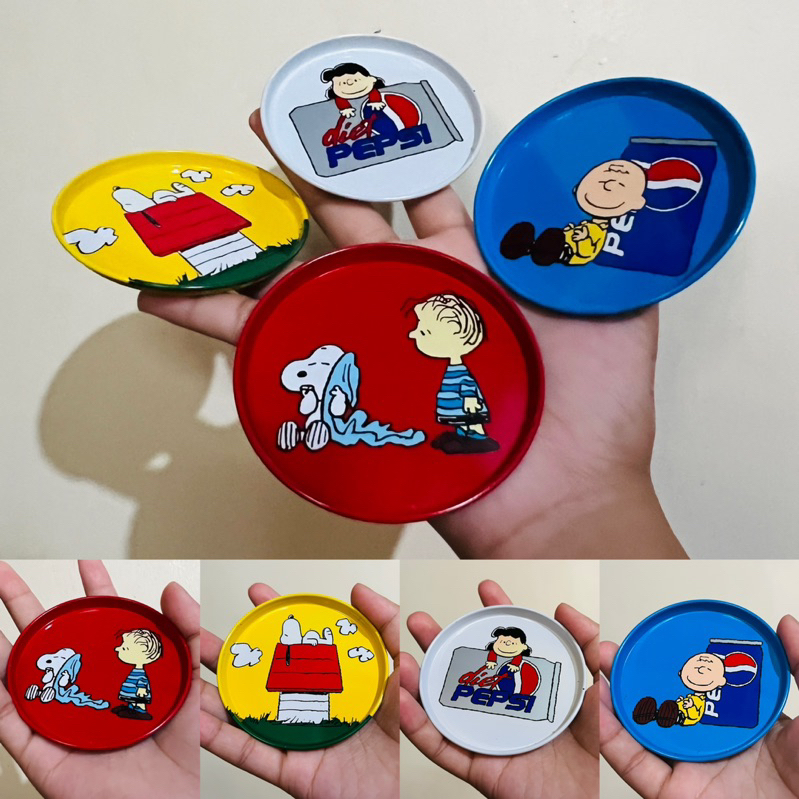 (SET) DRINK COASTER SNOOPY PEANUTS PEPSI (Authentic) | Shopee Philippines