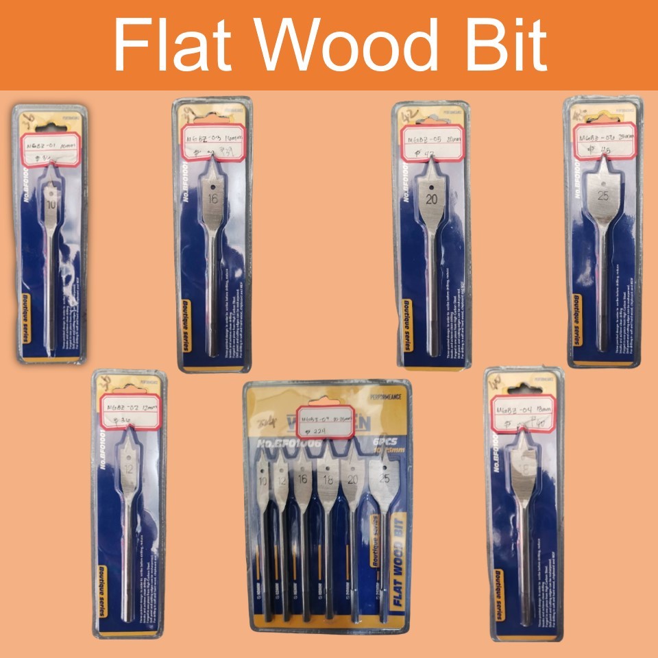Flat Wood Bit Set 10-25mm | Shopee Philippines