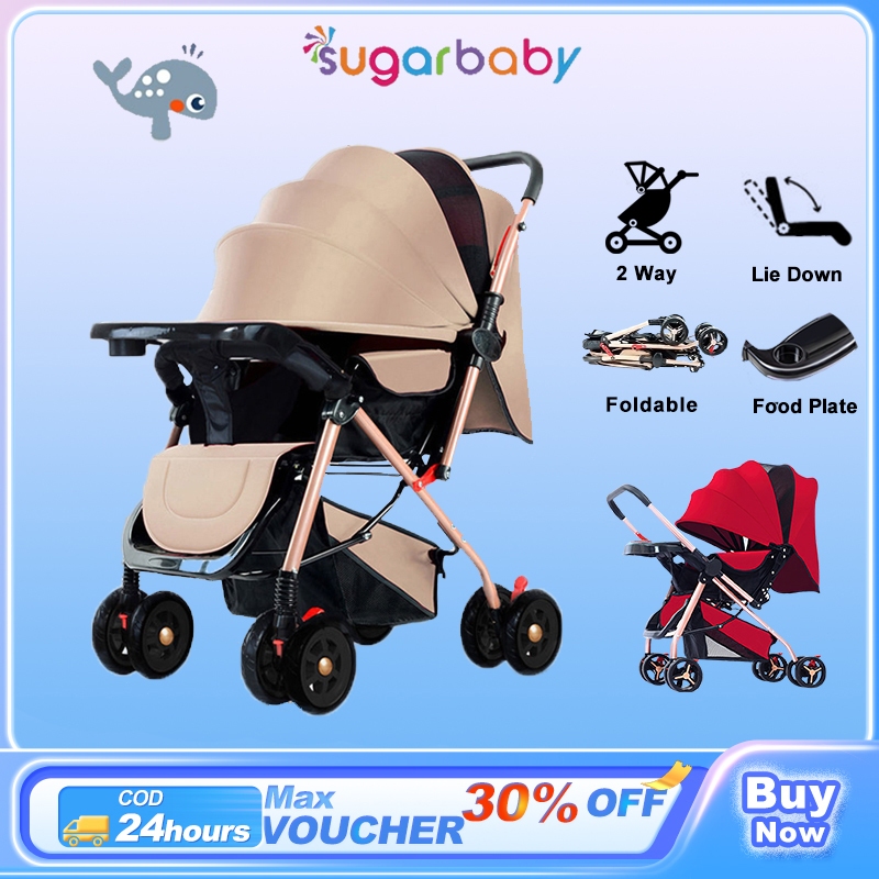 Stroller for Baby with Canopy Foldable Stroller for Toddler Two-Way ...