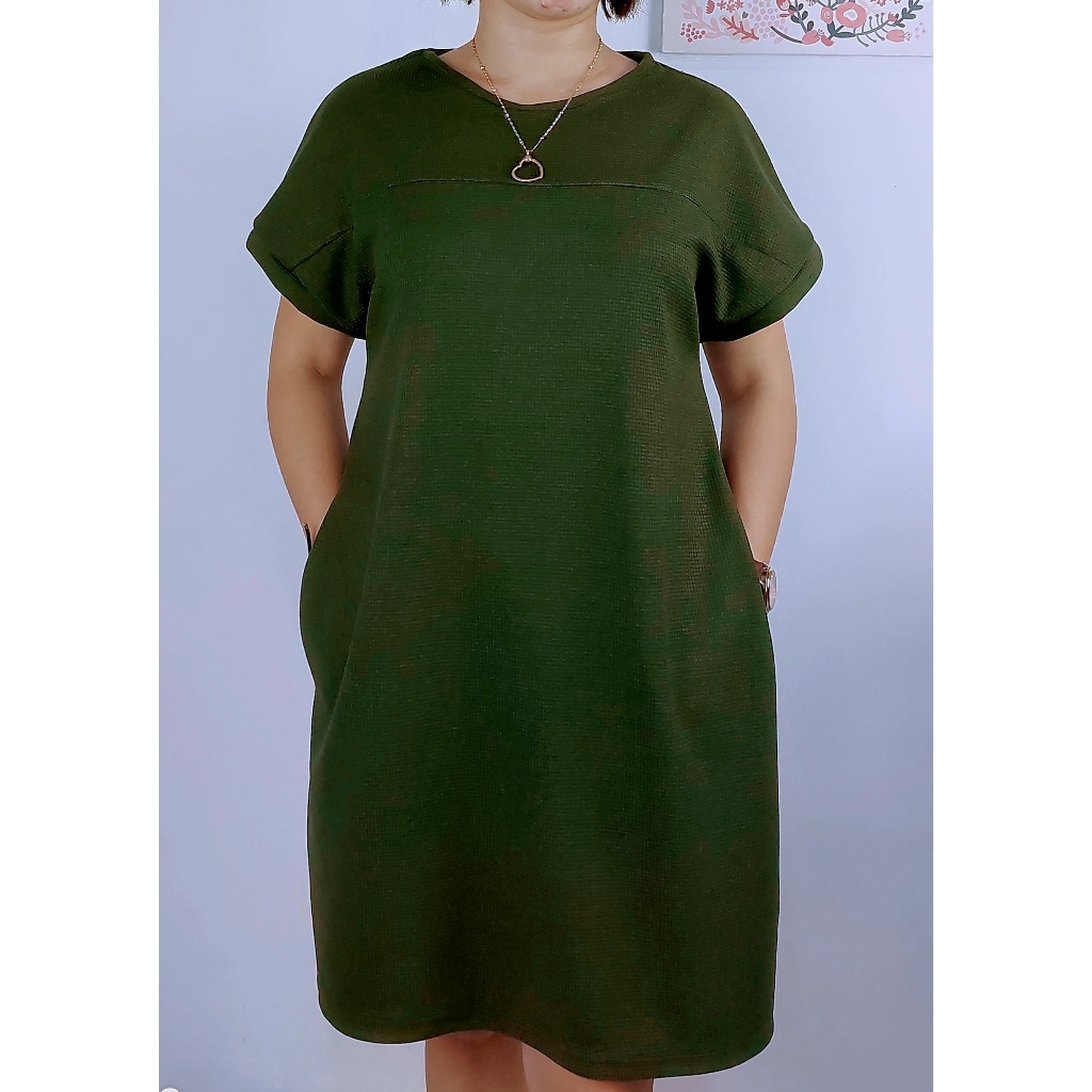 Casual Mini Dress For Woman with Two Side Pocket / Plain Casual Dress ...