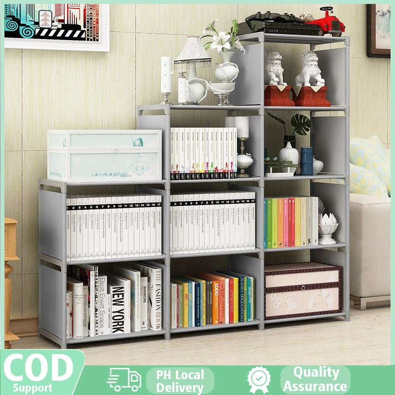 LOOGU 1/2/3 Row BookShelf Kid Toy Storage Rack DIY Multi Function ...