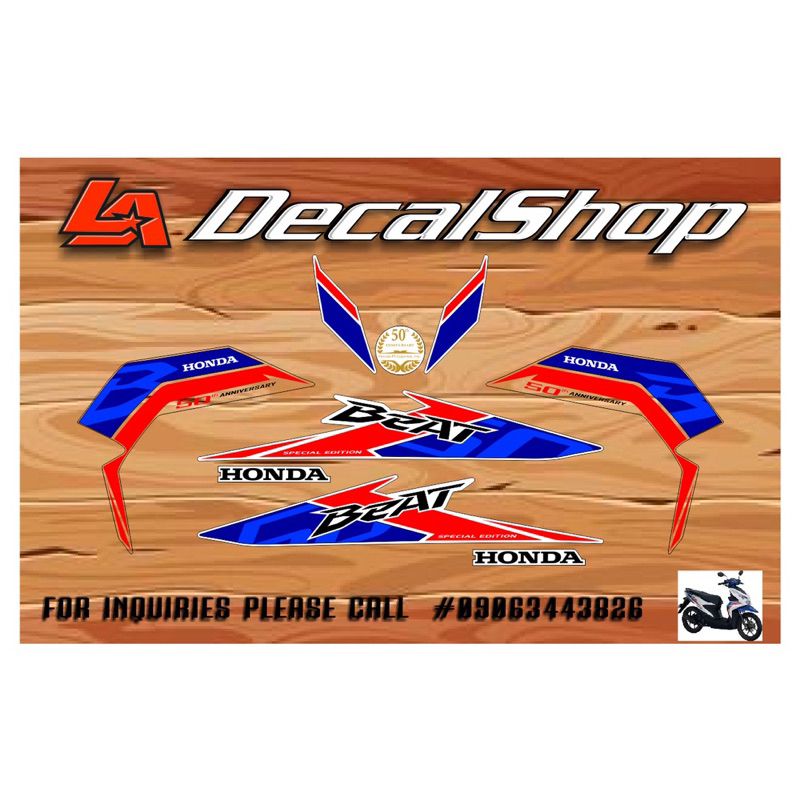 Honda Beat V3 2023 50th Anniversary Edition Decals New Model | Shopee ...