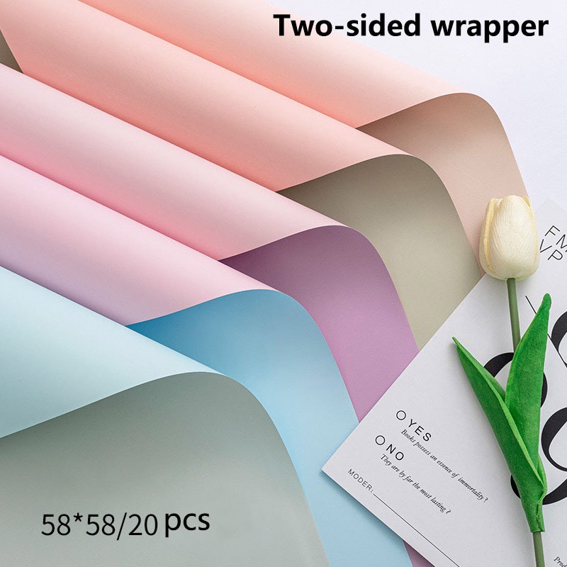 20 pcs Two-Sided Colored Flower Wrappers 58*58cm Gift Wrapping Paper ...