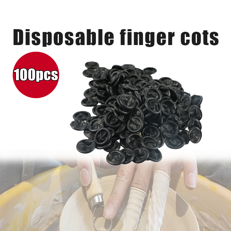 100PCS Black Disposable Finger Cots Finger Cots Easy To Wear Anti ...