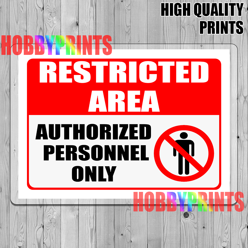 Restricted Area Authorized Personnel Only Signage Laminated Sign ...