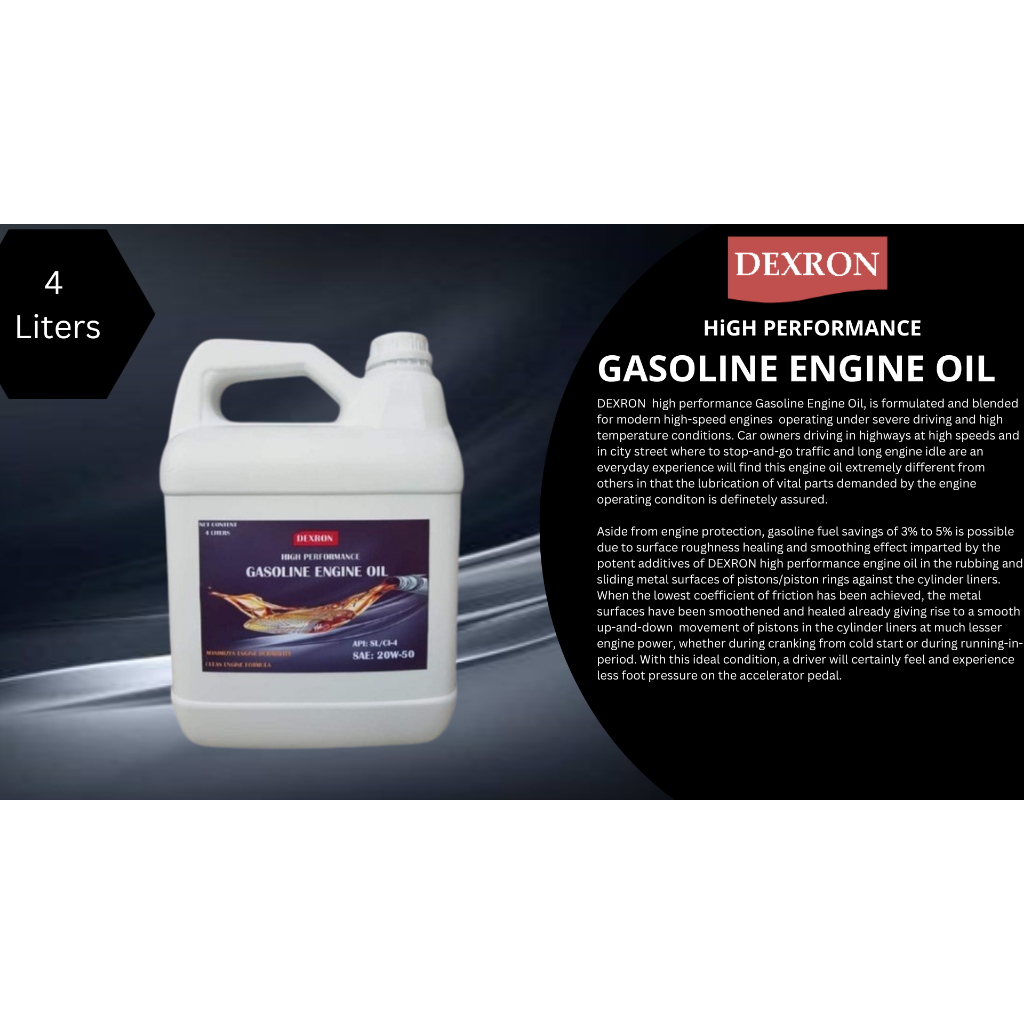 DEXRON HIGH PERFORMANCE GASOLINE ENGINE OIL SAE 20W50 (4 LITERS ...