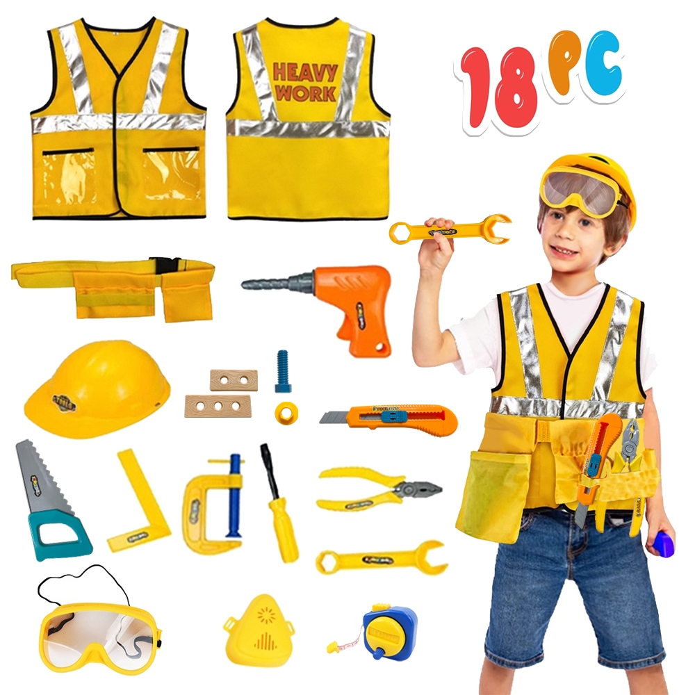 Engineer Vest Career Costume for Kids Boys Girls Construction Worker ...