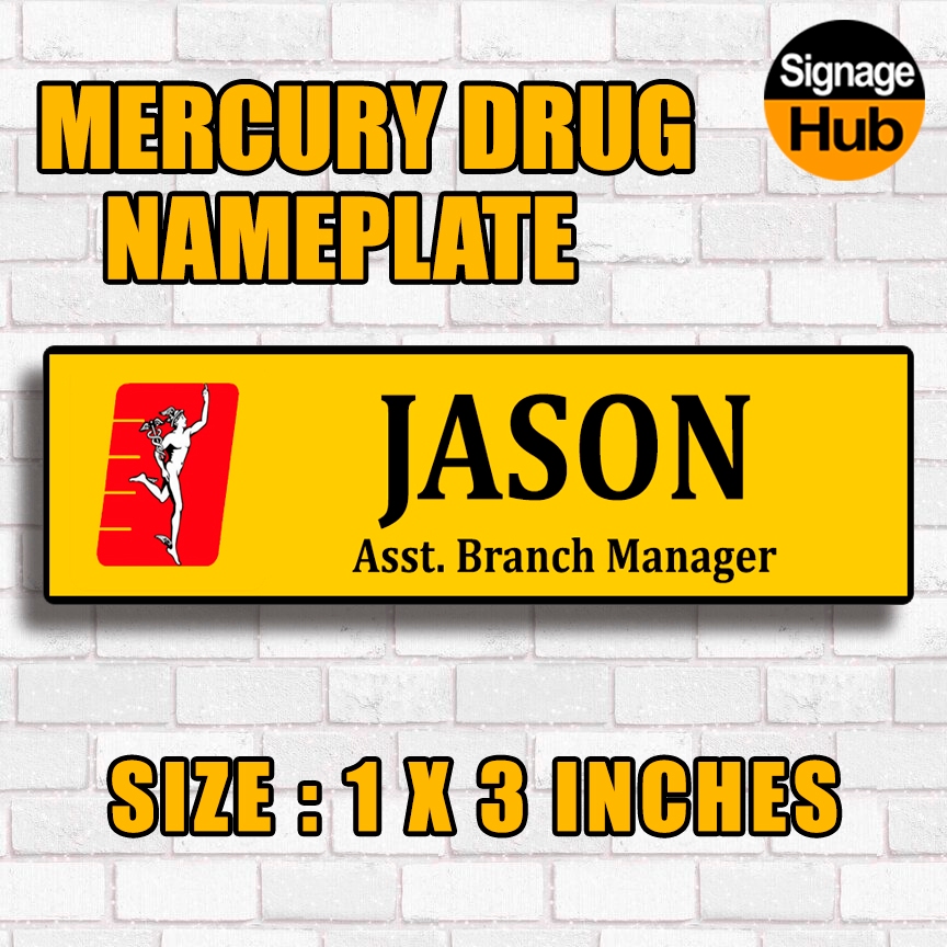 CUSTOM ACRYLIC NAMEPLATE MERCURY DRUG | WATERPROOF PRINT | Shopee ...