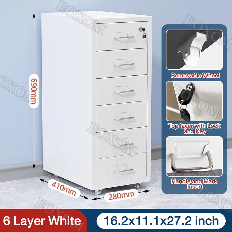 3/5/6 layers Metal drawer with lock Office drawer Metal Pedestal Drawer ...