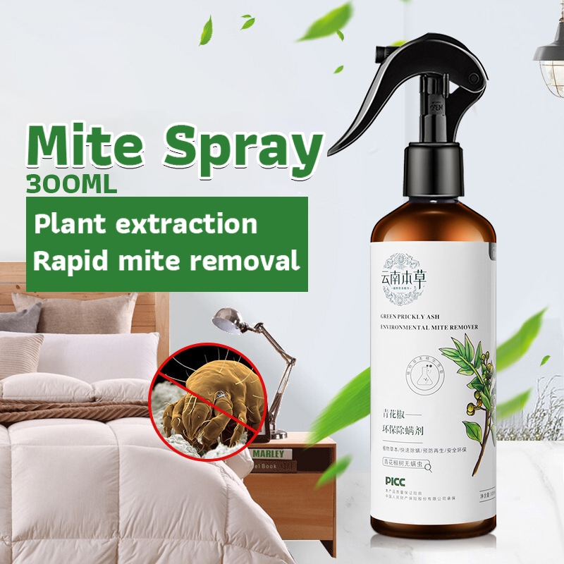 Mite Spray 300ml Remove Bed Bug Spray Dust Mite Remove Spray Non-toxic ...