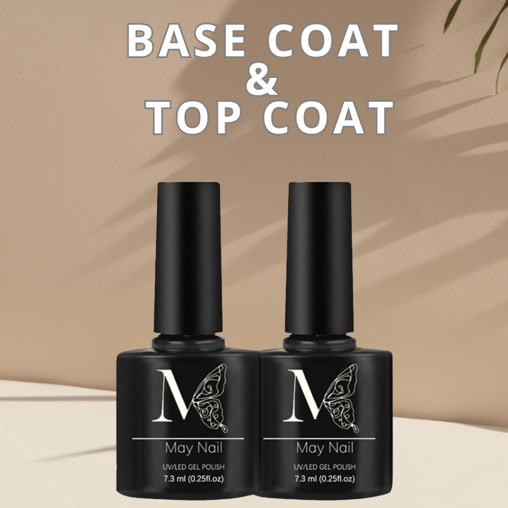 Gel Polish 2pcs set Base Top Coat Glossy Functional UV Gel Nail Polish ...