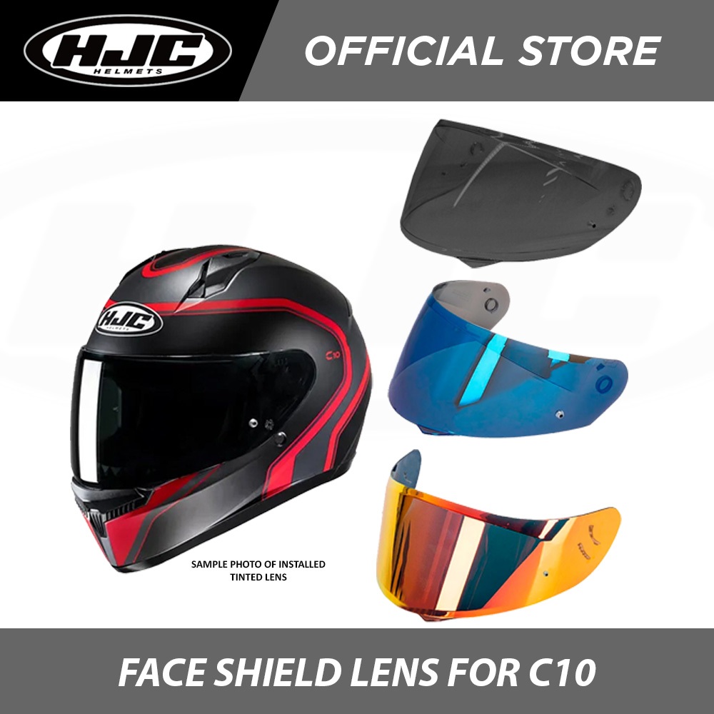 HJC Helmets Face Shield Lens for C10 Dark Smoke; Iridium Blue; Fire Red ...