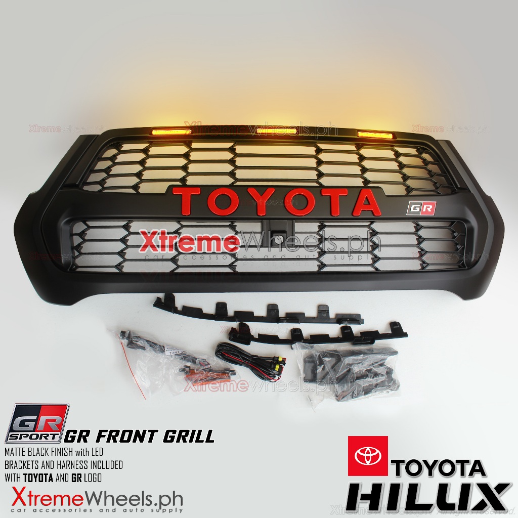 Toyota Hilux E G Revo 2021- 2025 with Led GR Sport Front Grille Matte ...