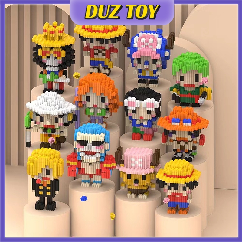 【DUZ】One Piece Luffy Toys Cute Block Mini Anime Character Building ...