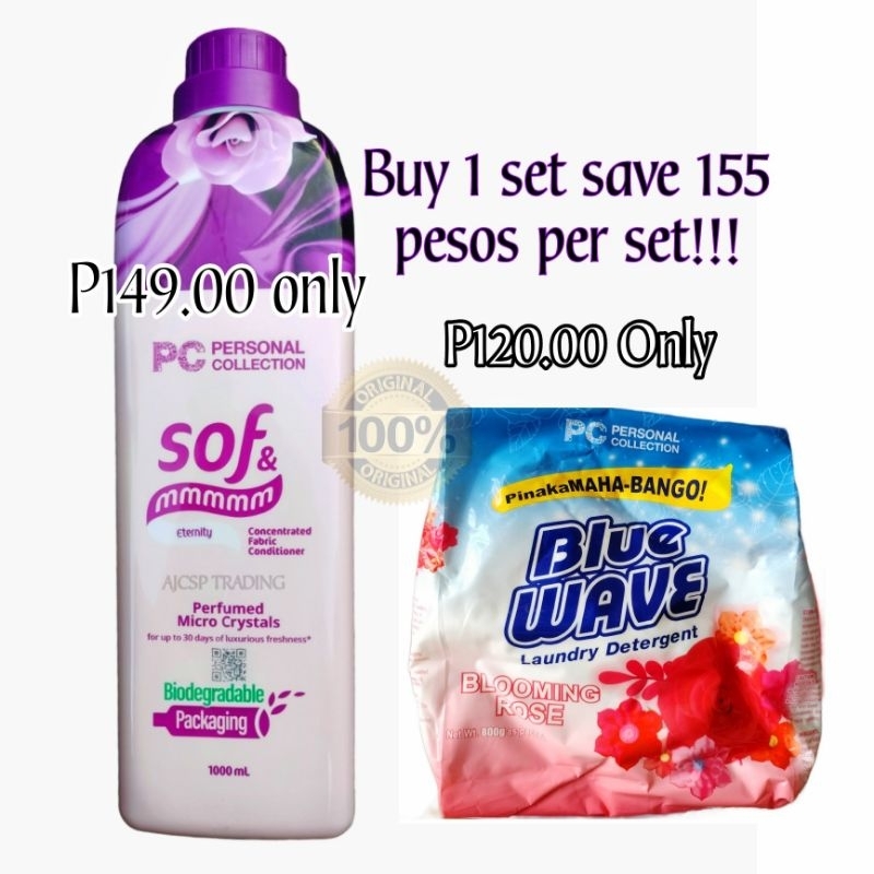 1 Set or Per Piece PC Collection Laundry Detergent ( sof & blue wave ...