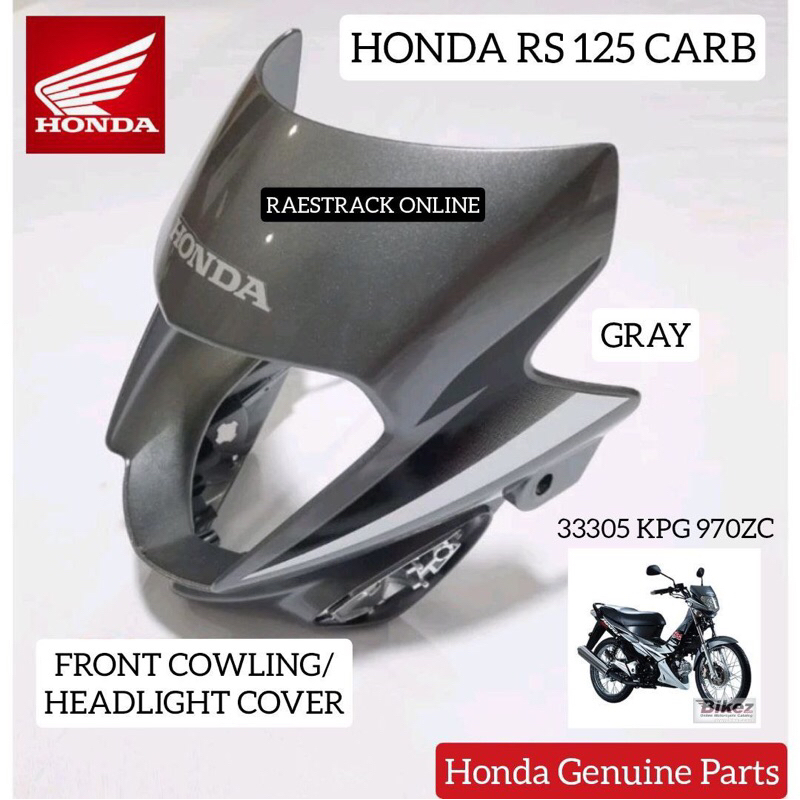HONDA RS XRM 125 CARB FRONT COWLING HEADLIGHT COVER GRAY | Shopee ...