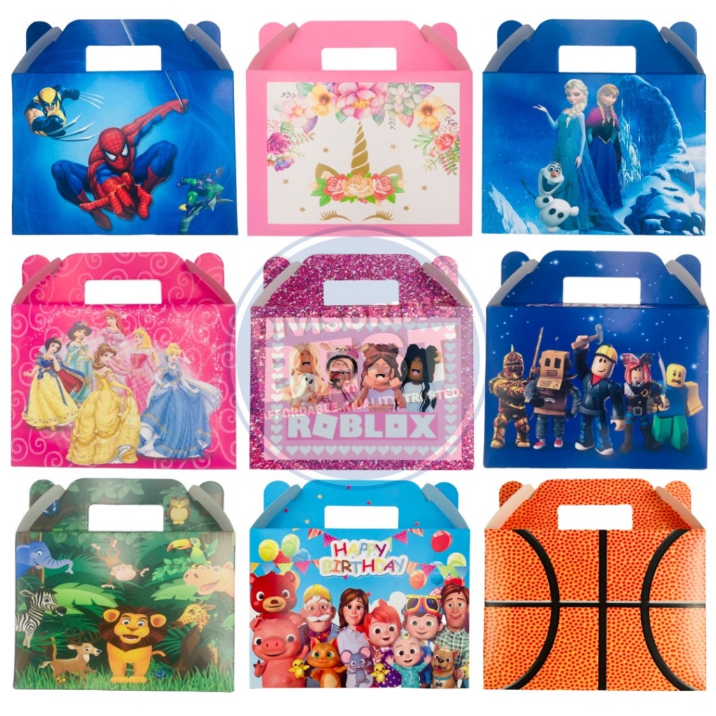 PS328 (6 pcs) Party Loot Box Character Design Candy Box Gift Box Party ...