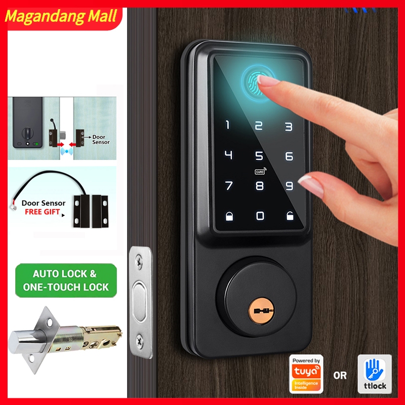 Deadbolt Smart Lock Handle TTLock App/Fingerprint/Card/Code/Key Unlock AUTO Door knob TUYA App ...