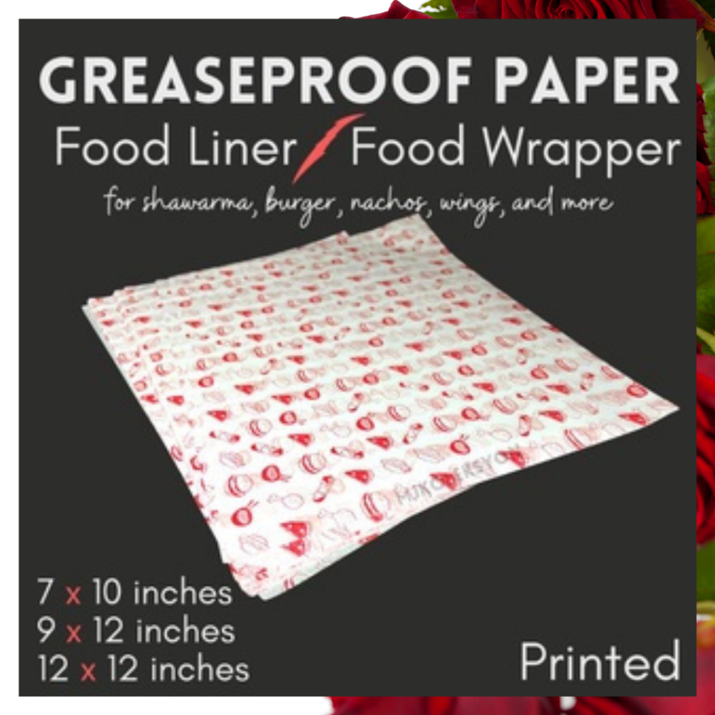 Grease Proof Paper Food Liner Wrapper for Shawarma, Burger , nachos ...