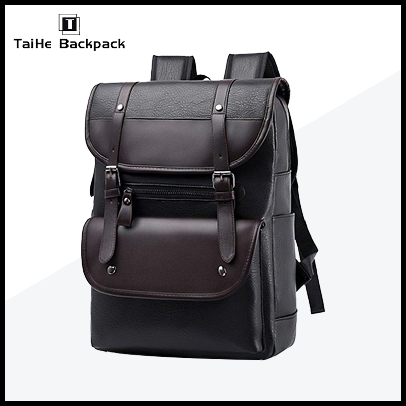 South Korea Style Men Bag Large Capacity PU Backpack Male Student ...