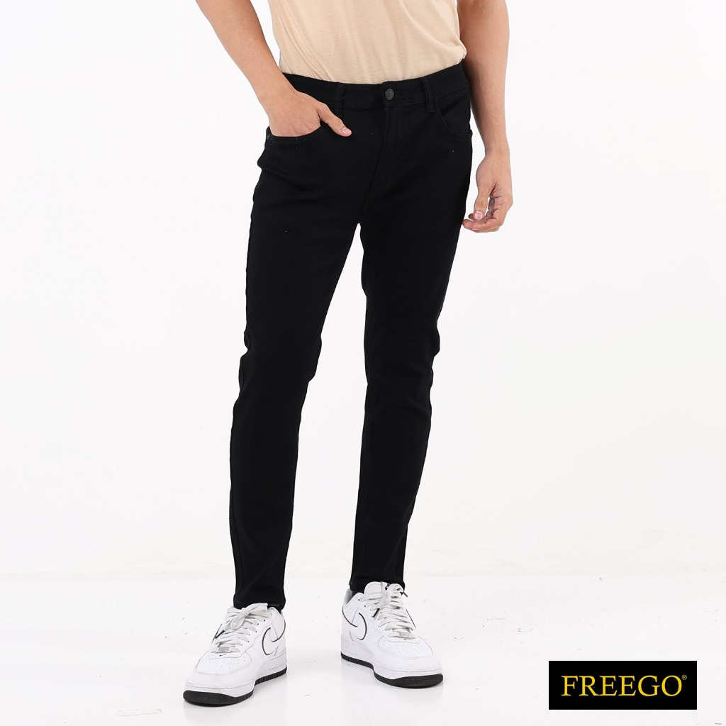 Freego Mens Denim Long Pants Skinny Fit Stretch GSB40-0030 | Shopee ...