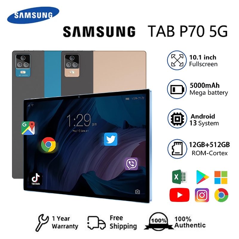Original Android Tablet Tab P70 12+512GB 5G Brand 10 Inch Tablet Online ...