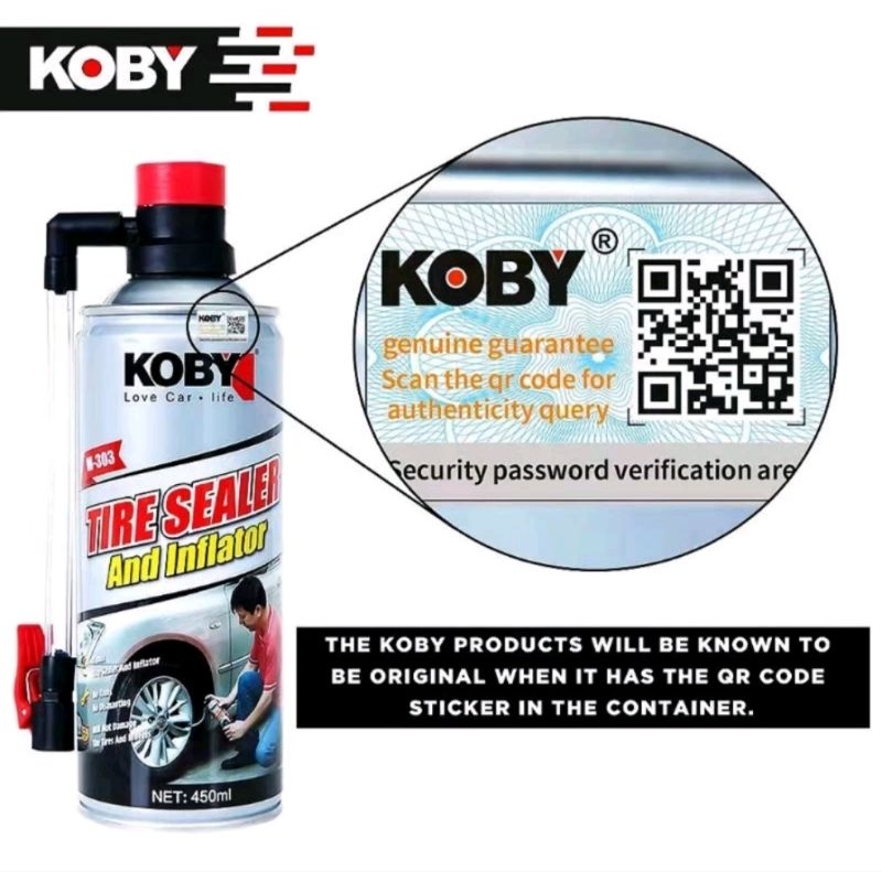 KOBY TIRE INFLATOR SEALER ORIGINAL | Shopee Philippines