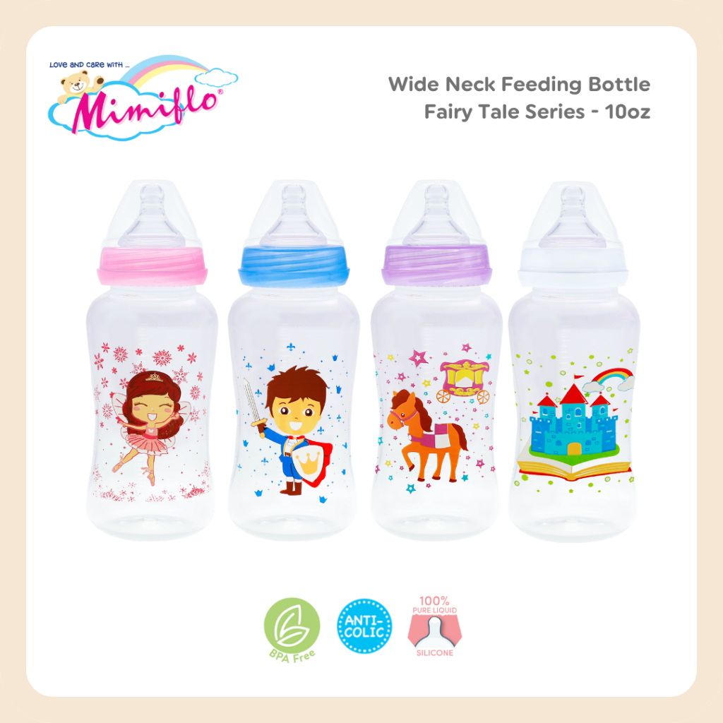 Mimiflo Wide Neck Feeding Bottle - Fairy Tale Series 10oz | Shopee ...