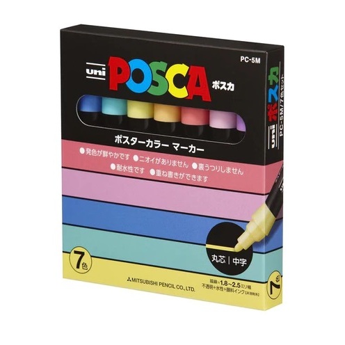 UNI POSCA Medium PC-5M 7 Color Box | Shopee Philippines