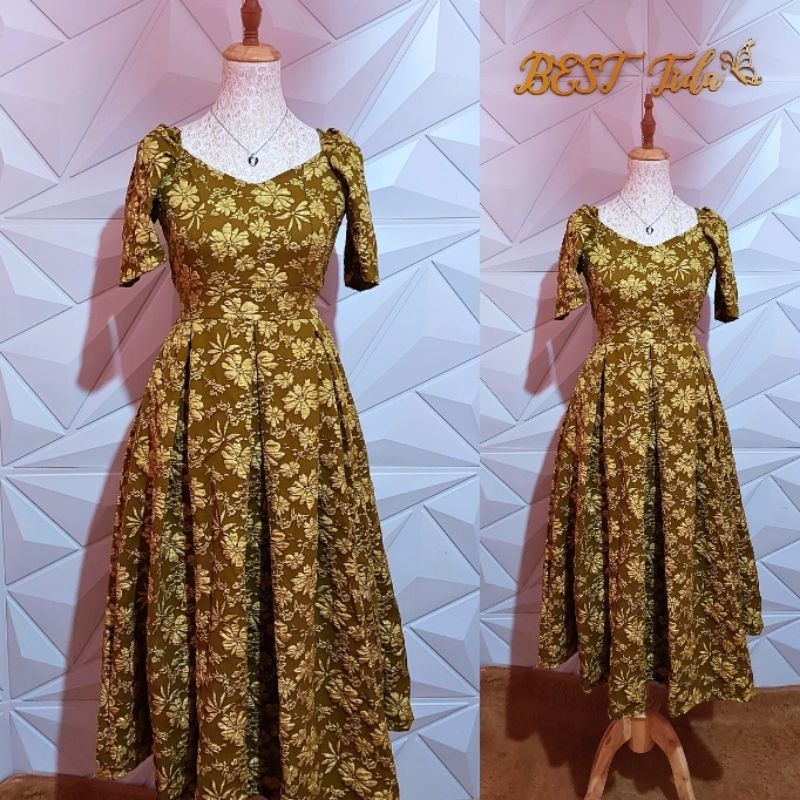 Thalia Jacquard Embossed Dress REGULAR & PLUS SIZE | Shopee Philippines