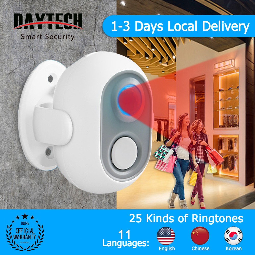 DAYTECH Motion Sensor Detector Welcome Door Bell Business Entry ...