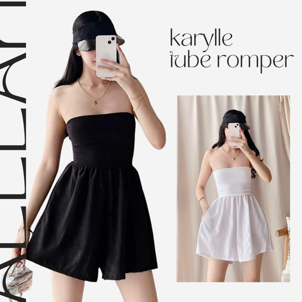 Karylle Knitted Tube Top & Flowy Bottom Romper Womenwears | Alleah ...