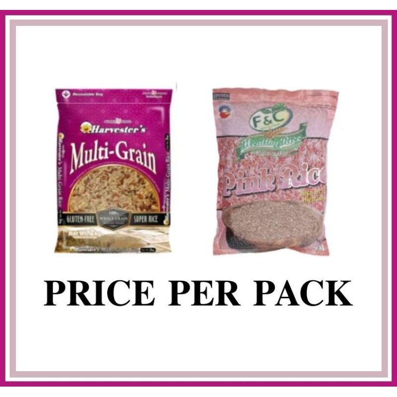 Healthy Pink Rice or Multigrain Rice (2kg) - Rich in Fiber | Shopee ...