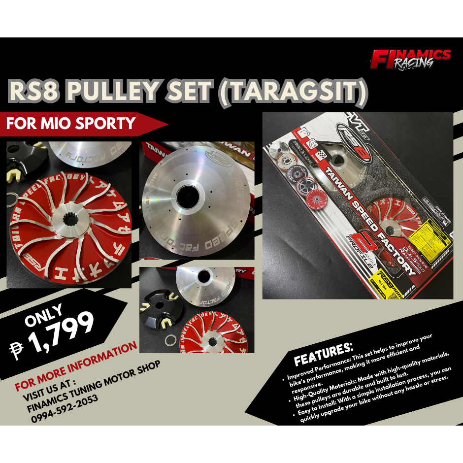 MIO SPORTY PULLEY SET REDSPEED RS8 PULLEY SET WITH BACKPLATE AND SLIDE ...