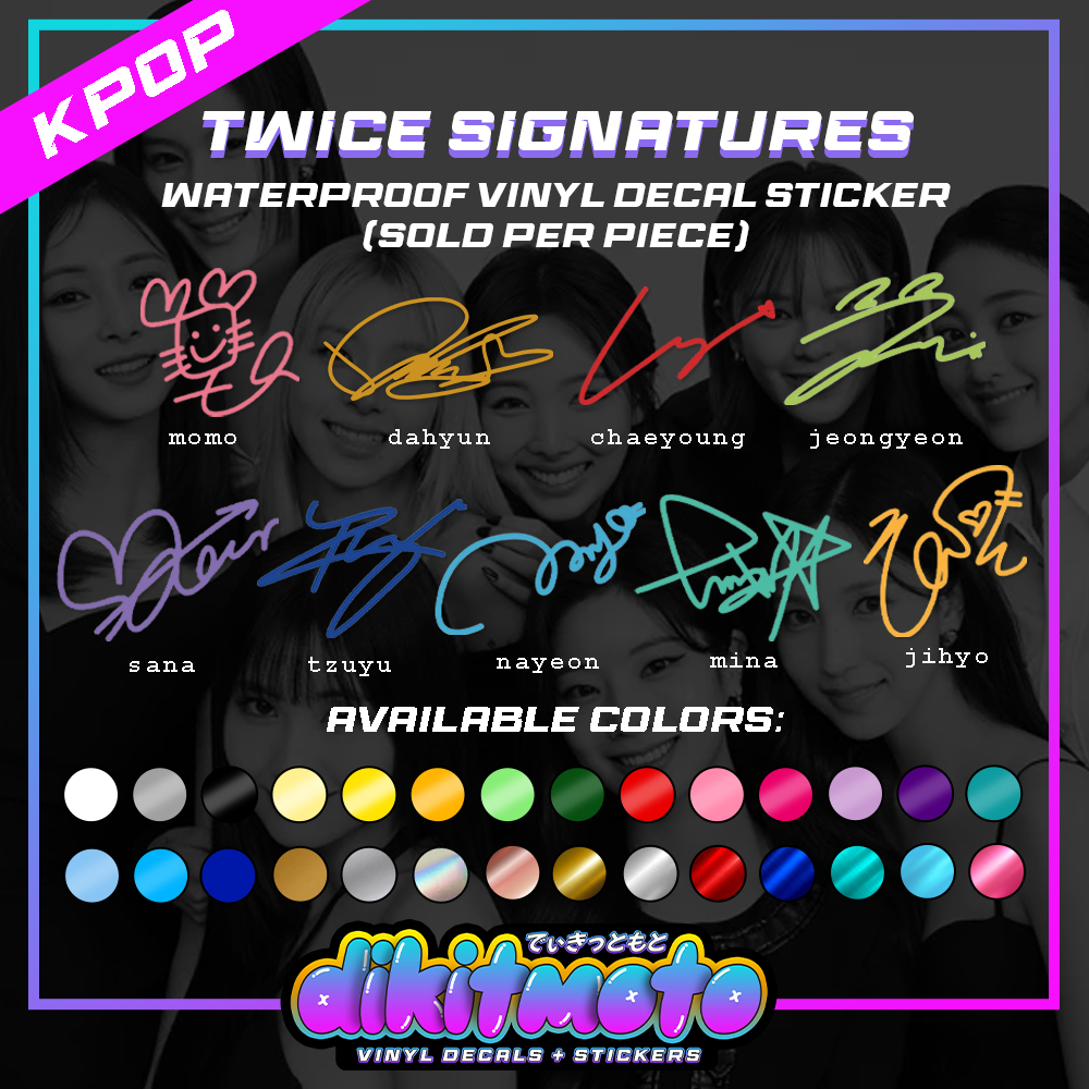 [dikitmoto] KPOP TWICE Signatures Waterproof Vinyl Decal Sticker Nayeon ...