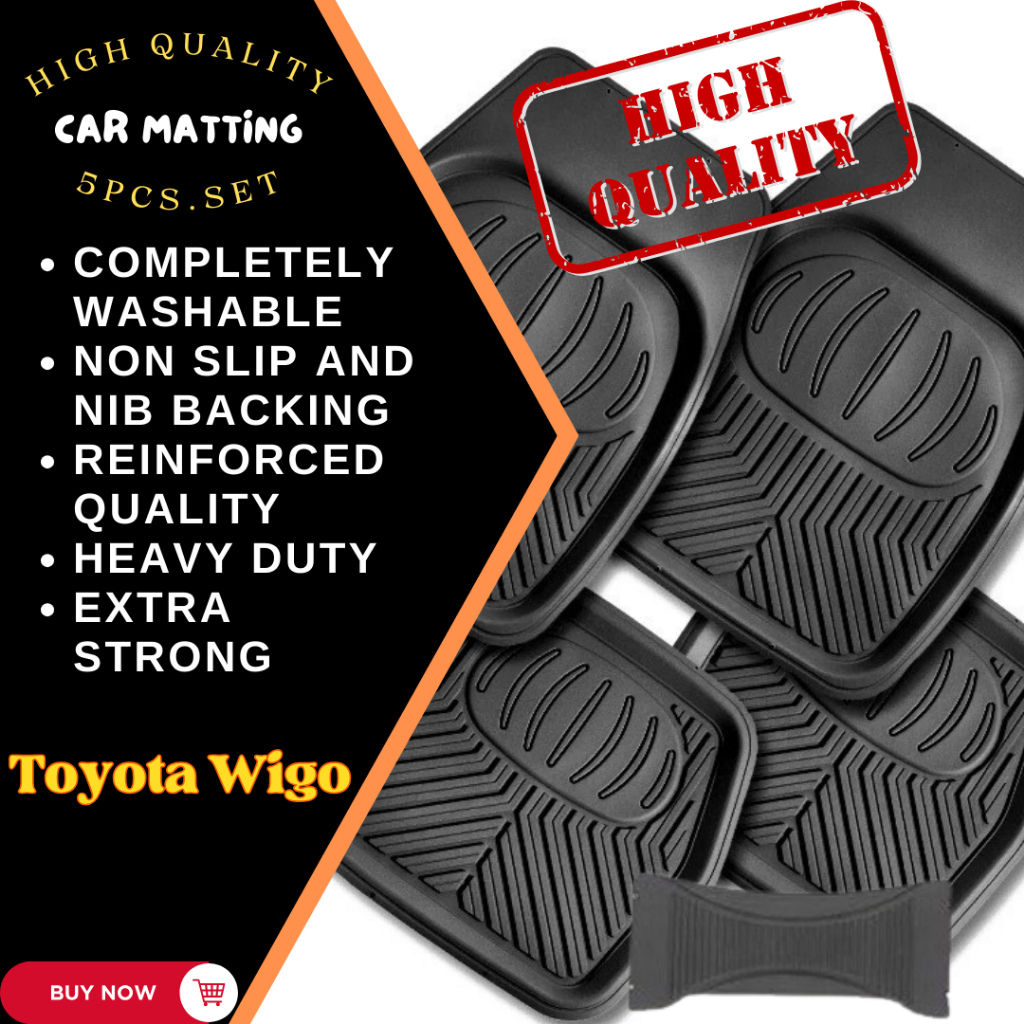 TOYOTA WIGO 5pcs. High Quality Car Floor Mat Matting Anti-slip Mat ...