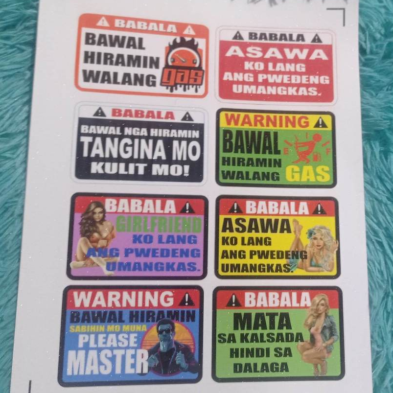 Babala & assorted customized logo vinyl sticker glitterized laminated ...